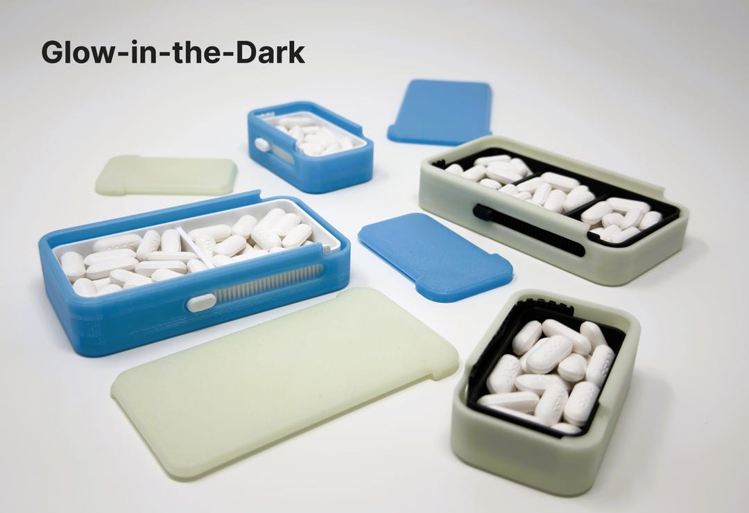 Night Medication Pill Organizer – Glow in the Dark Bedside Travel Case ...
