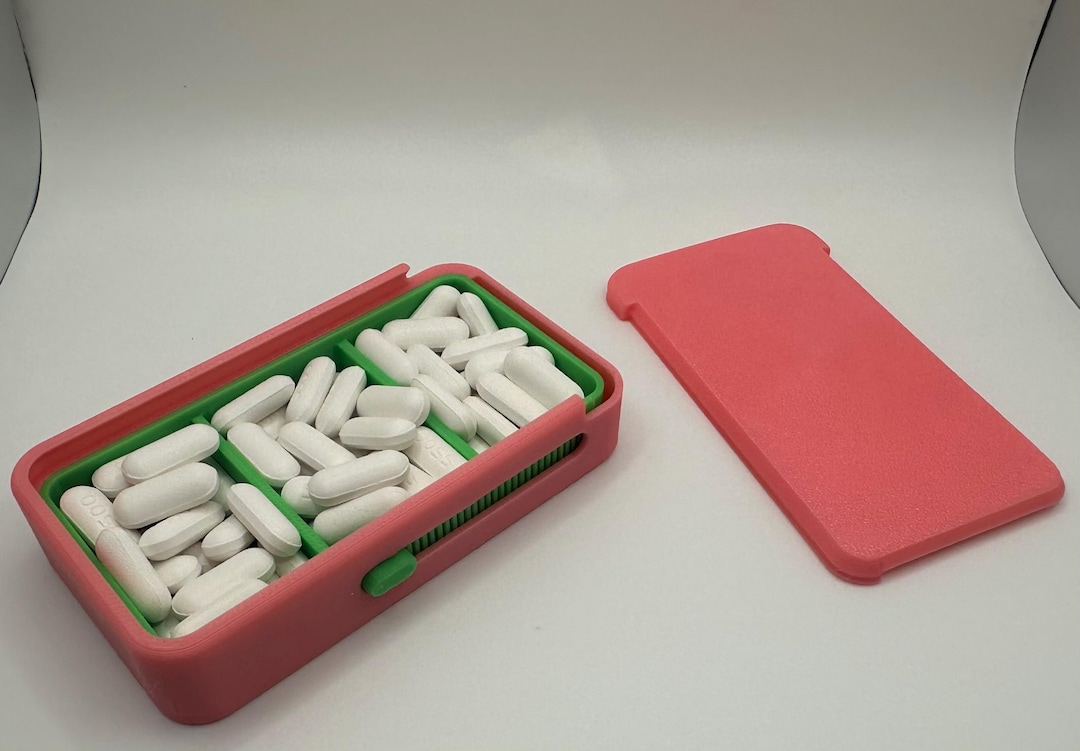 Custom Pill Box Tray – Large Pill Organizer With 0–2 Slots – Travel ...