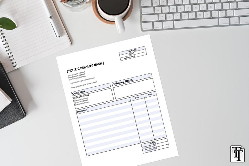Chimney Cleaning & Repair Invoice Template – Editable Billing Form ...