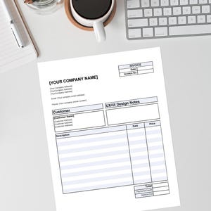 UX UI Designer Invoice Template – Editable Freelance Billing Form – PDF ...
