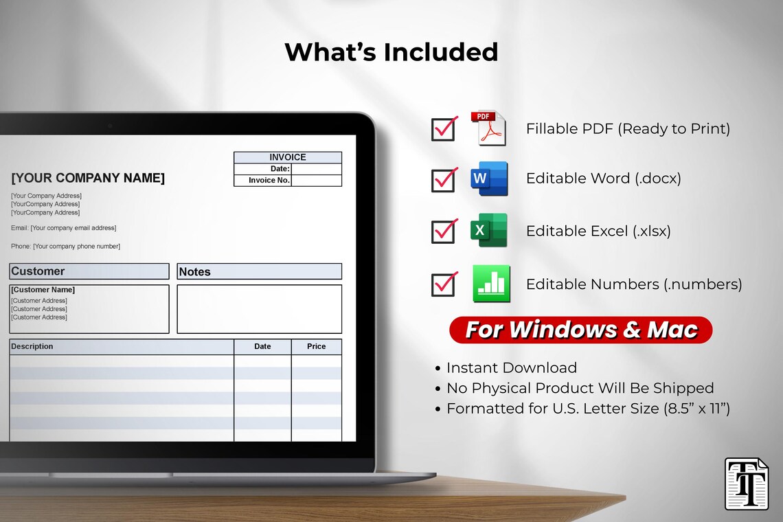 Deck & Patio Builder Invoice Template: Editable Construction Billing ...