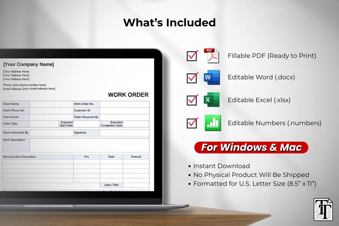 Mobile Detailing Work Order Template – Car Wash Form (digital Download ...