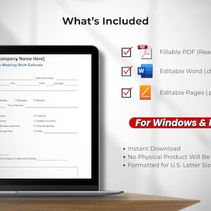 Pressure Washing Estimate Template - Editable Word & Printable PDF ...