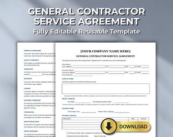 Construction Work, Contract Agreement, Contractor Contract, General ...