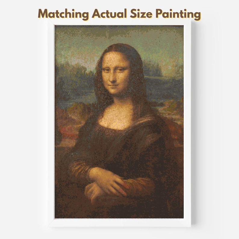 Mona Lisa Cross Stitch Pattern: Real Size Fine Art Embroidery (PDF) - Etsy