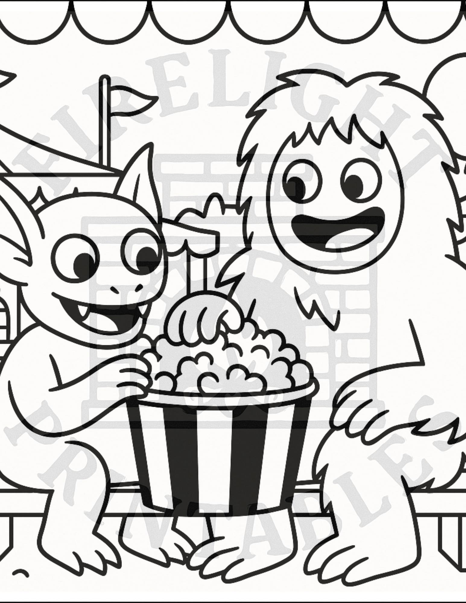Cute Cryptid Carnival Coloring Book Bold Easy Pages Quirky Coloring for ...