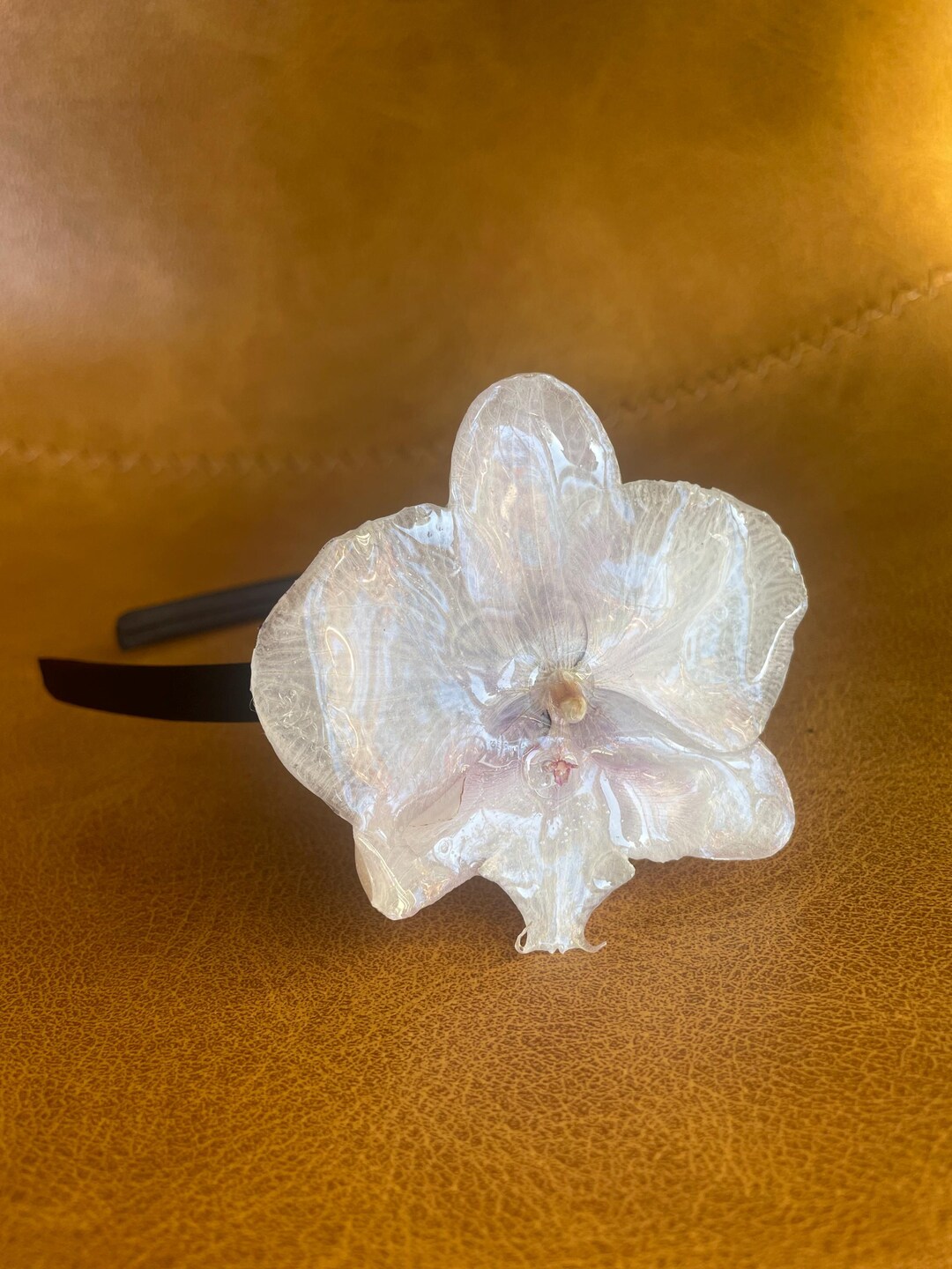 Real White Phalaenopsis Orchid Headband – Black Satin Band – Elegant ...