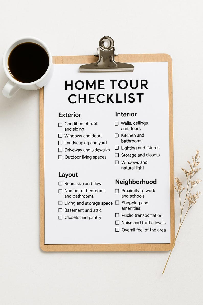 Home Tour Checklist – What to Look for When Viewing a House (printable ...