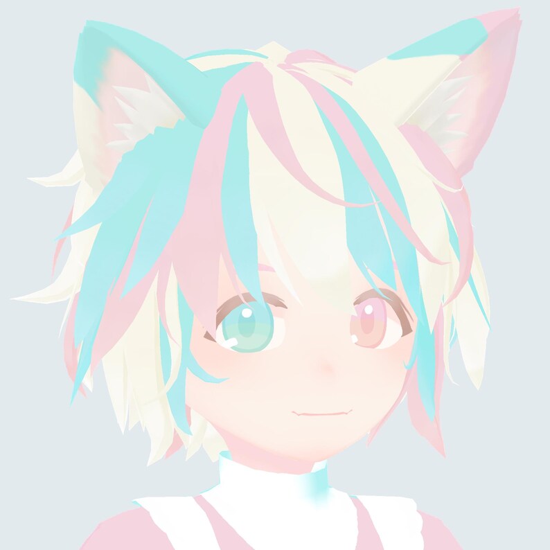 Vroid Hair + Hair Texture + Cat Ear Texture Set “calico Short Hair ...