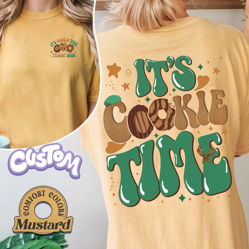 It's Cookie Time Comfort Colors T-shirt, Custom Troop Number Shirt ...