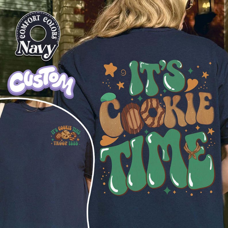 It's Cookie Time Comfort Colors T-shirt, Custom Troop Number Shirt ...