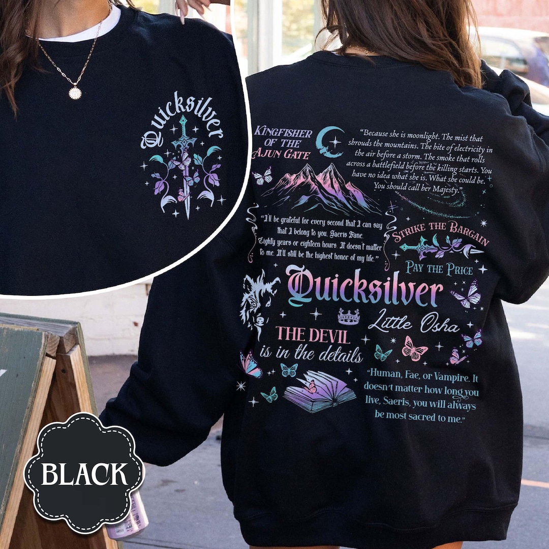 Quicksilver Book Sweatshirt, Fantasy Bookish Merch, Inspired Callie ...