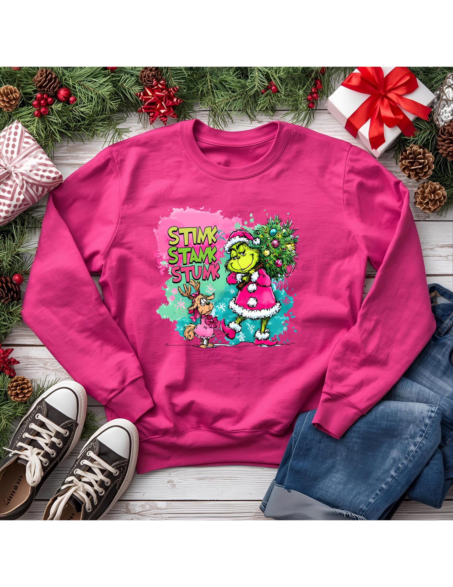 Stink Stank Stunk Graphic Christmas Sweatshirt - Etsy