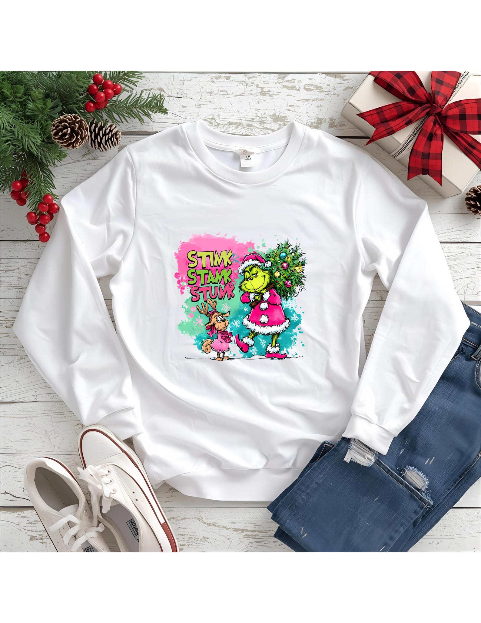 Stink Stank Stunk Graphic Christmas Sweatshirt - Etsy