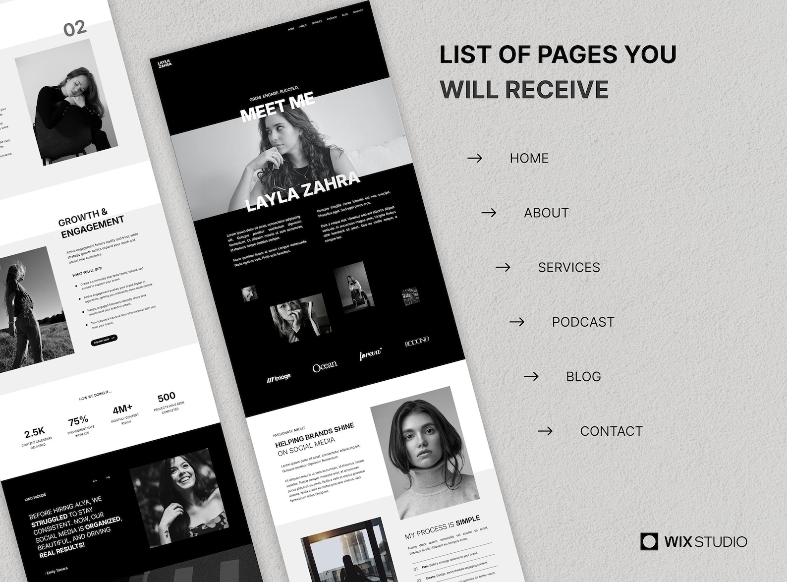 Modern Wix Website Template for Social Media Manager, Bold Website ...