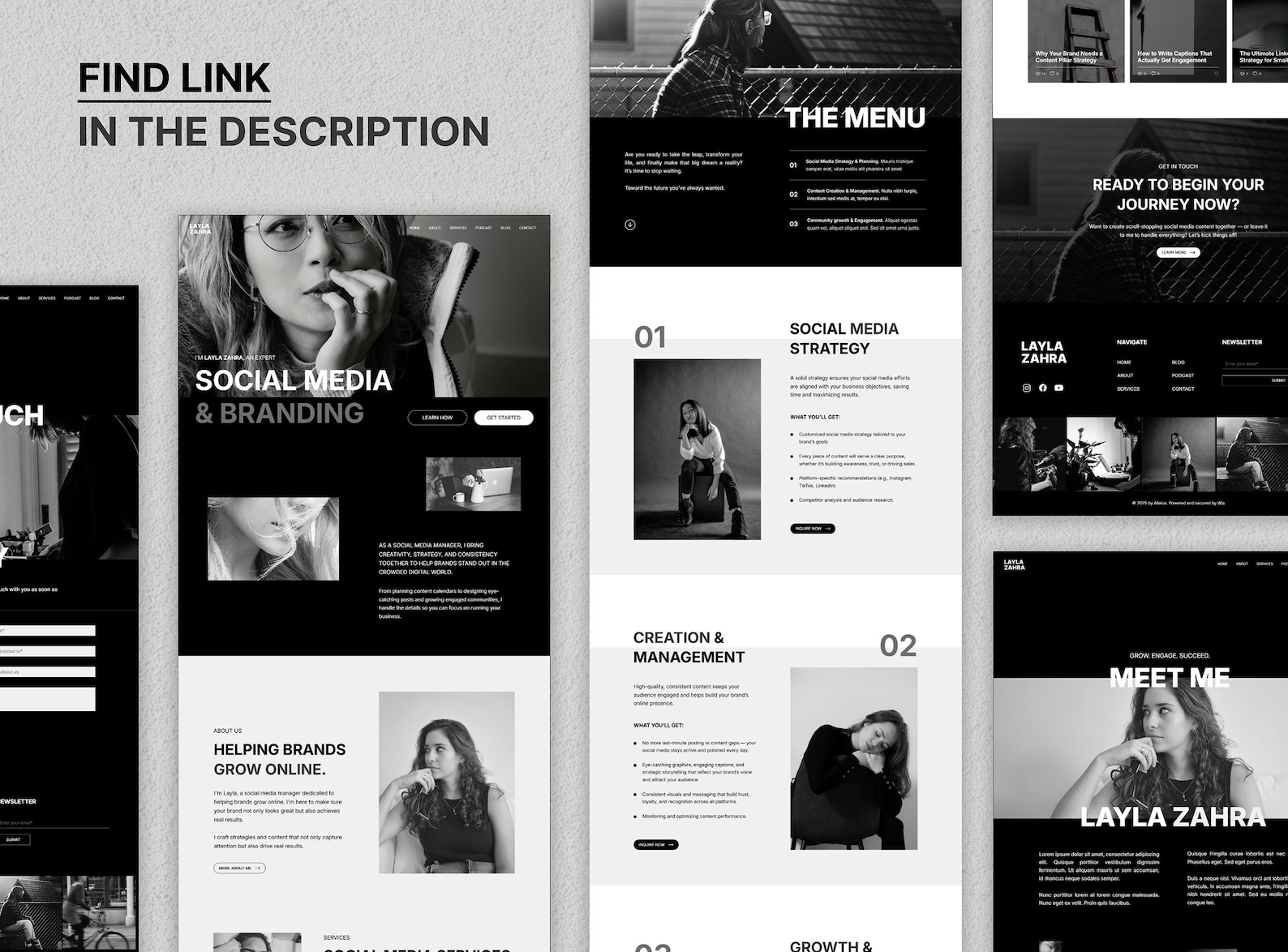 Modern Wix Website Template for Social Media Manager, Bold Website ...