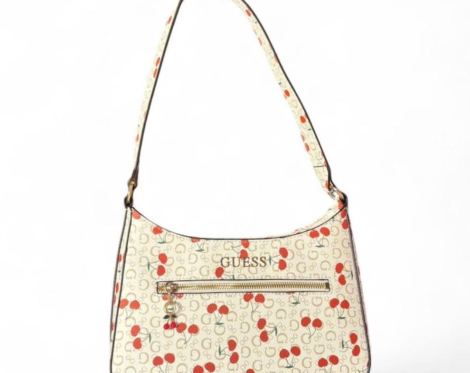 Guess Cherry Print Shoulder Bag – Vintage Y2K Style Purse – Cream Red ...