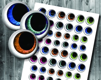 6mm Realistic Human Eyes Printout Collage Sheet of Eye Designs - Etsy