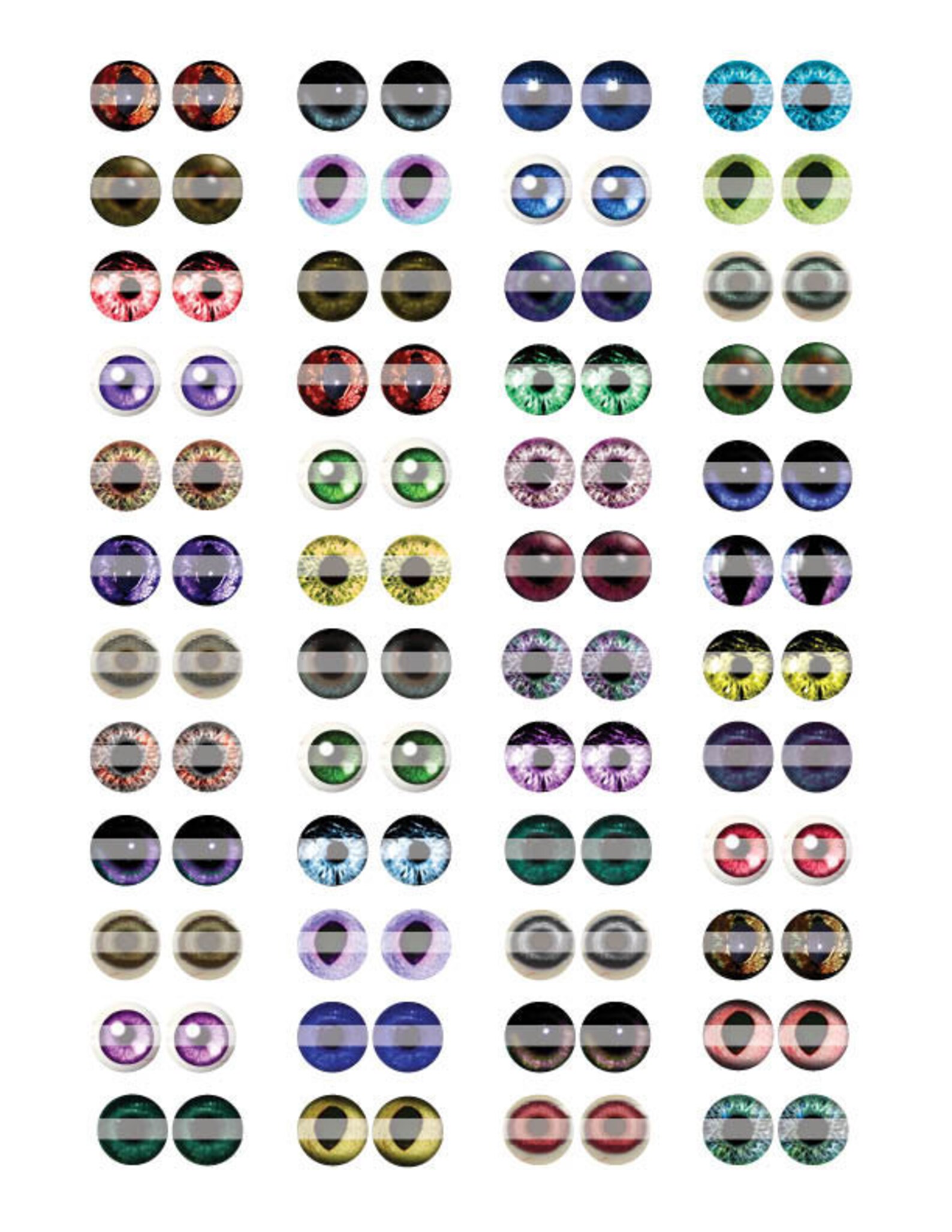 16mm Evil Eye Pairs Digital Collage Sheet Circles - Doll Eyes ...