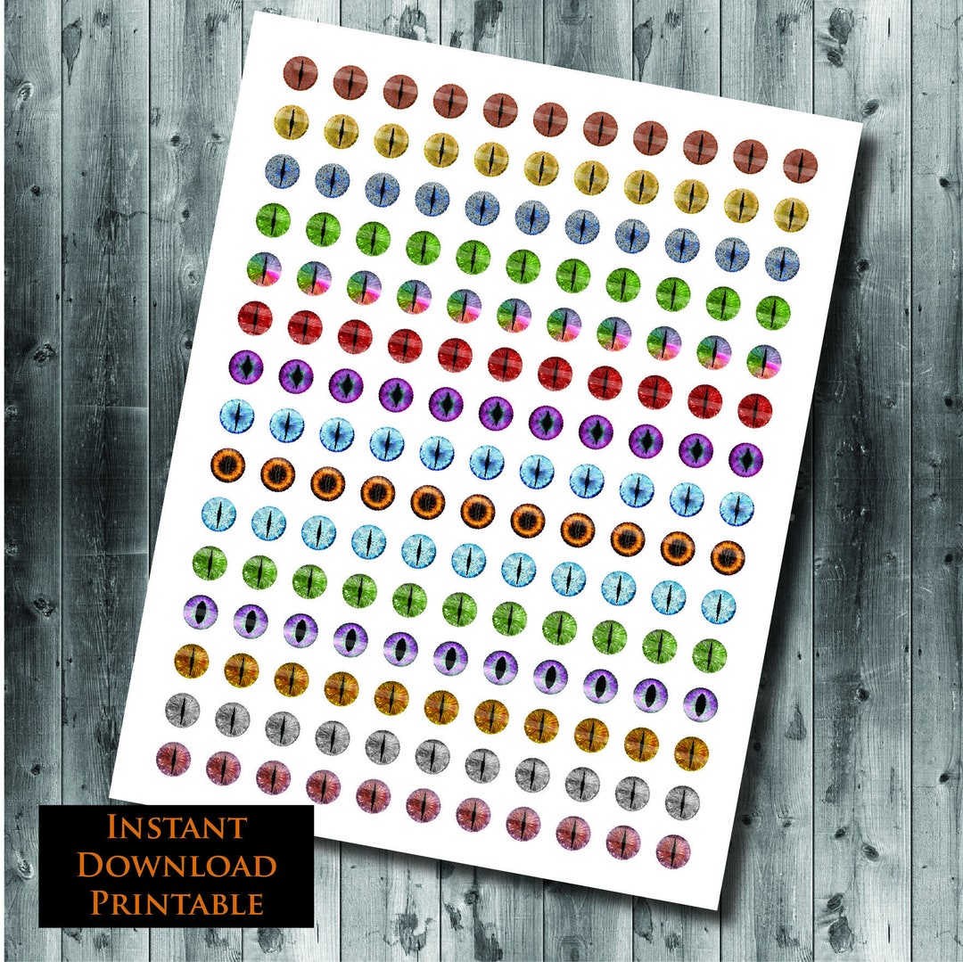 10mm Fairy Tale Dragon Eyes - Digital Collage Sheet - Printable Fantasy ...