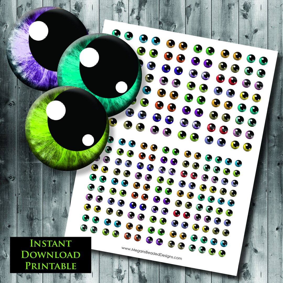 8mm and 10mm off Center Eyes With Reflective Lights Digital Collage ...