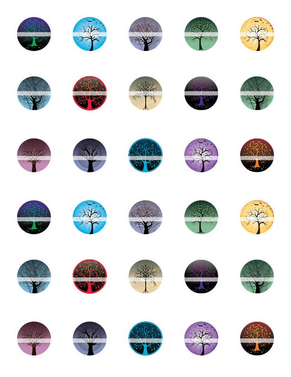 Tree of Life Images 10mm Circles Digital Collage Sheet | Etsy