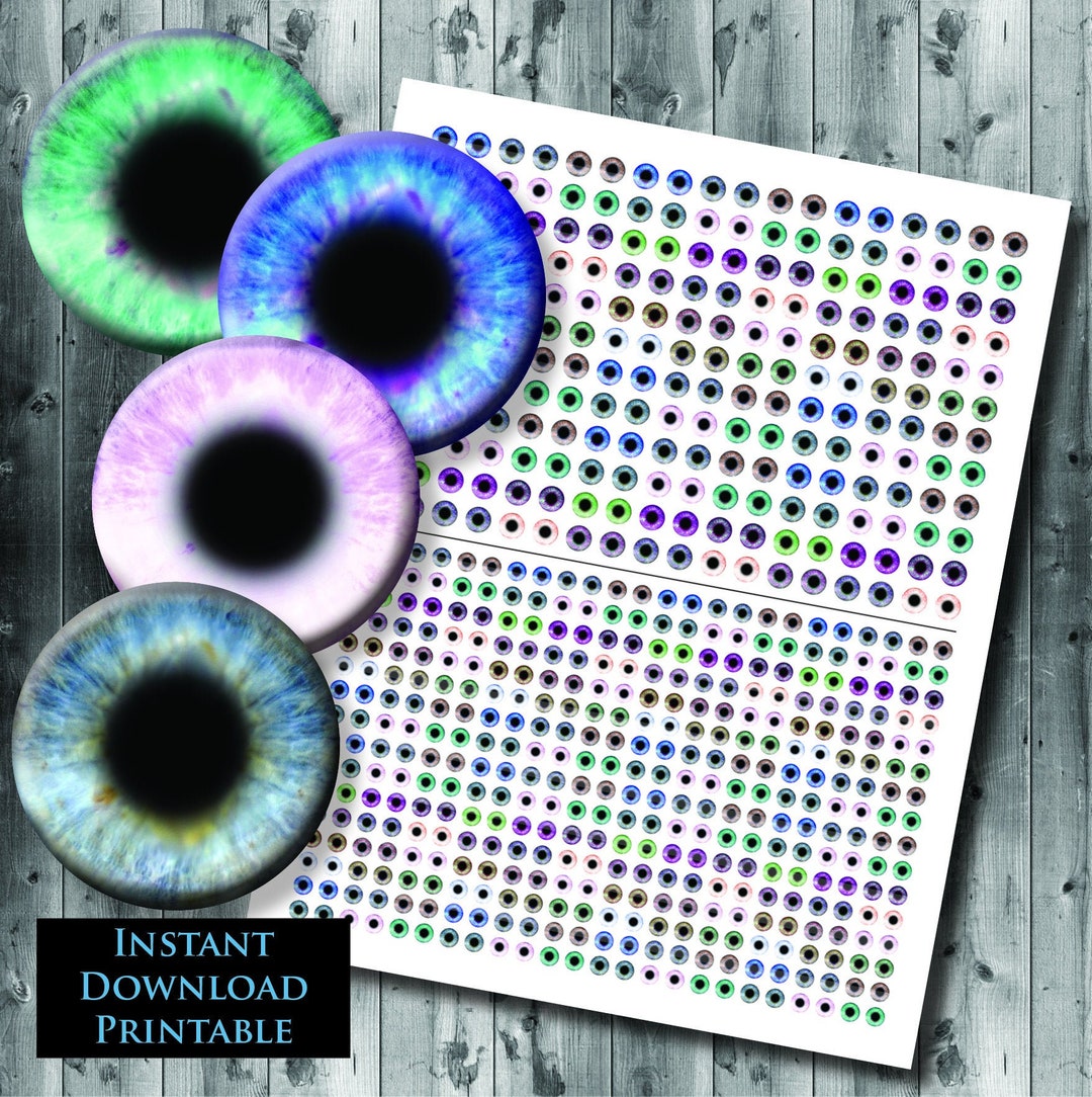 6mm and 8mm Multicolored Colorful Pastel Round Human Eye Designs JPG ...