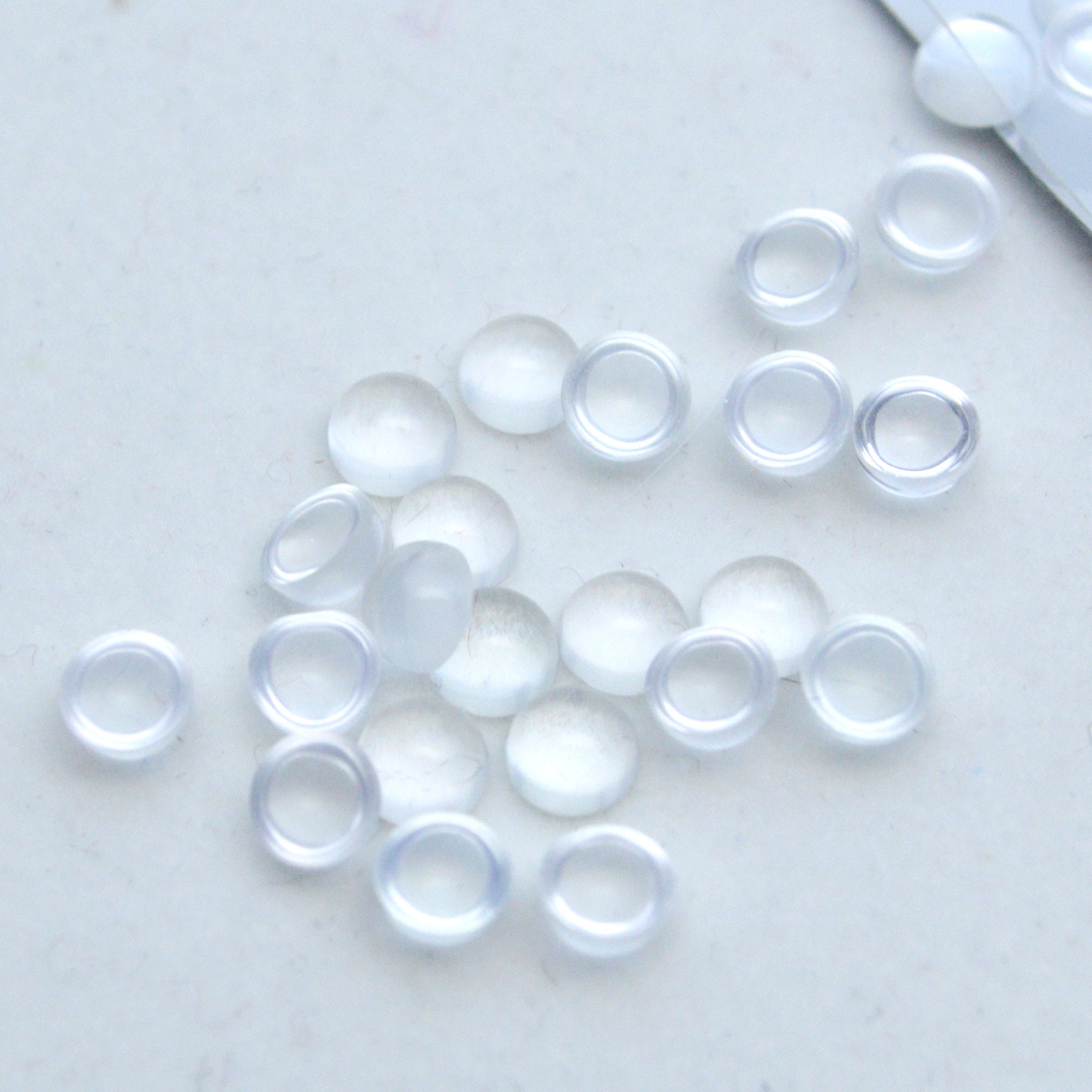 4mm Clear Glass Cabochons Small Tiny Transparent Jewelry or Sculpture ...