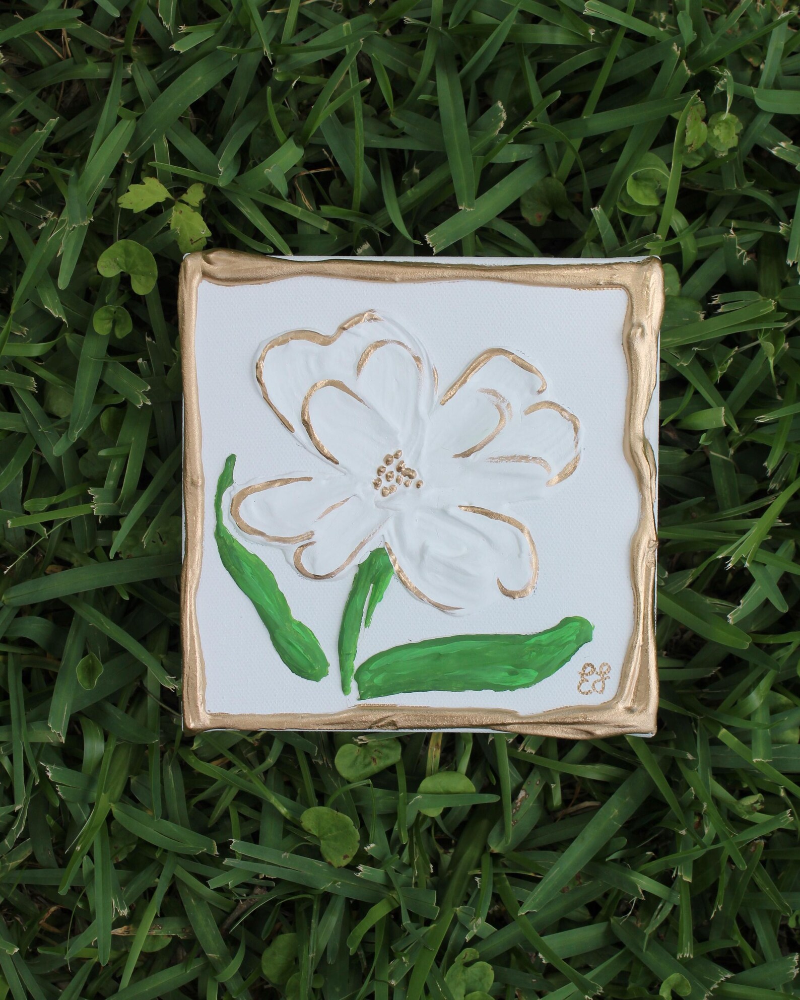 Textured Magnolia Painting on Canvas (6x6) - Etsy