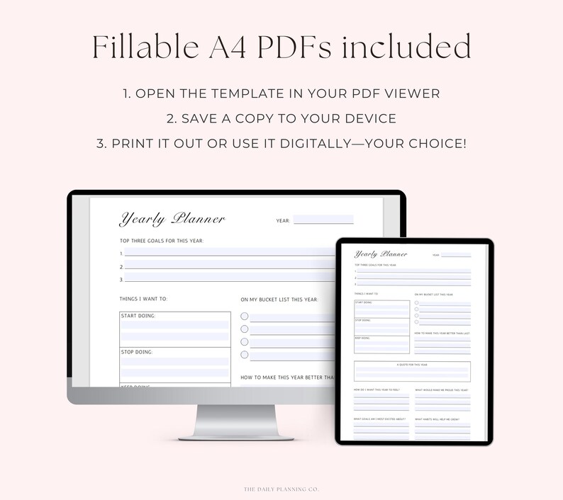 Yearly Reflection Printable, Minimalist Annual Review (digital Download ...