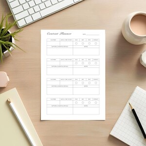 Social Media Content Planner, Printable Fillable PDF - Etsy