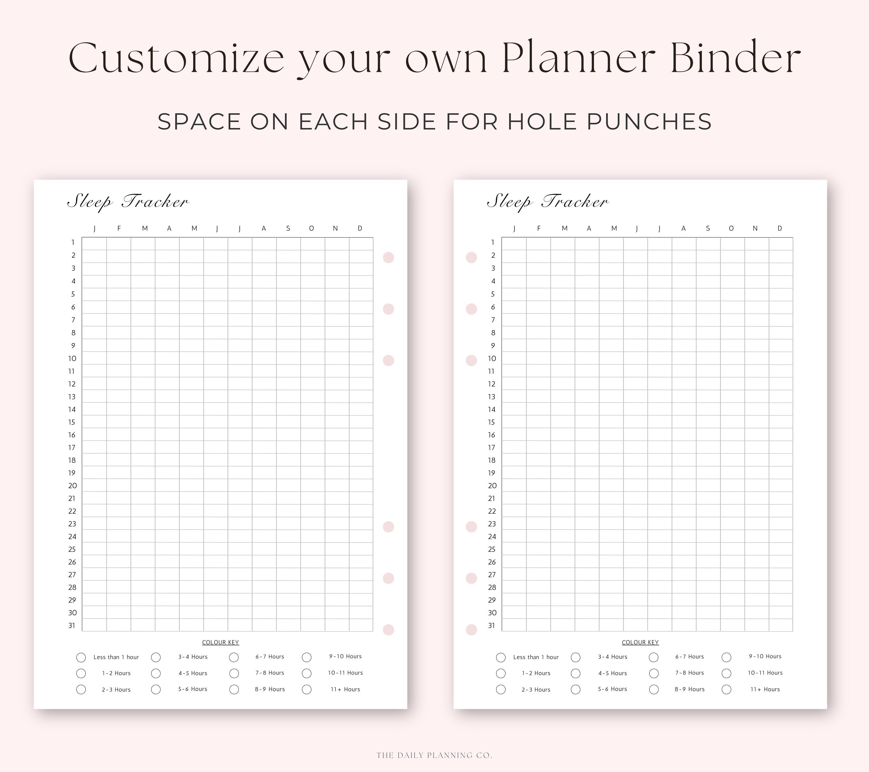 Printable Monthly Sleep Tracker, Minimalist Design (a4/a5/letter/half ...