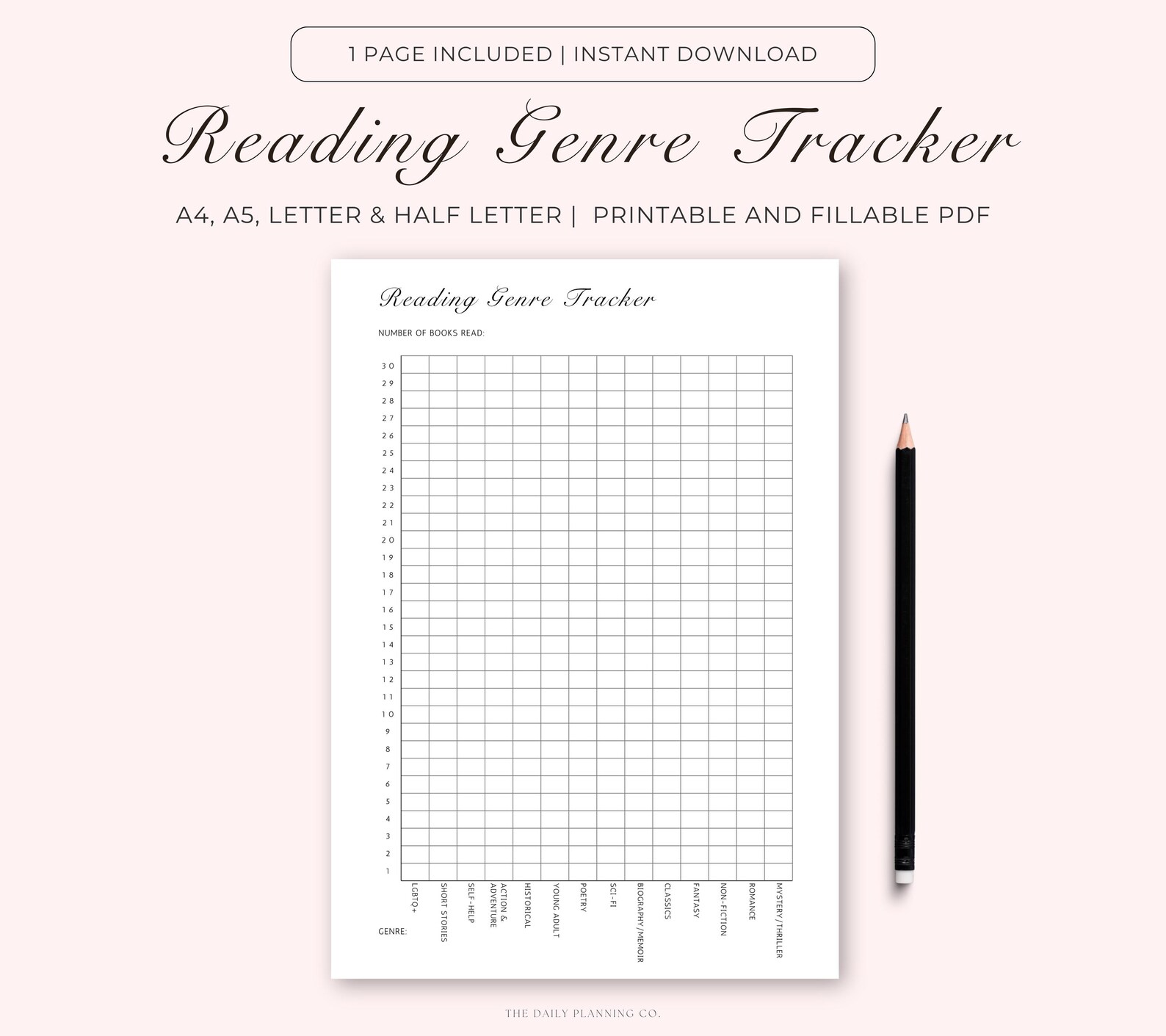Reading Genre Tracker Printable, Book Log (fillable PDF) - Etsy