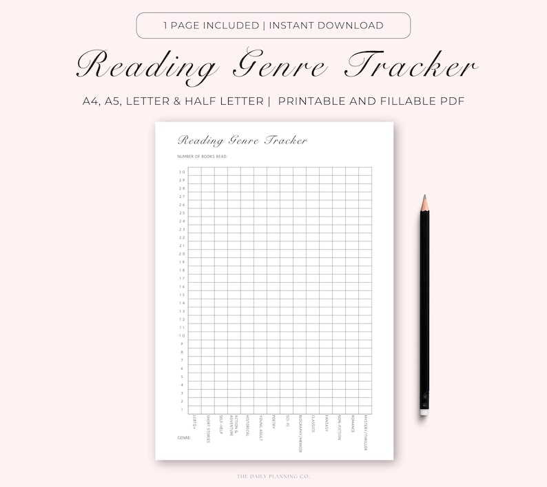 Reading Genre Tracker Printable, Reading Tracker, Book Tracker, Book ...
