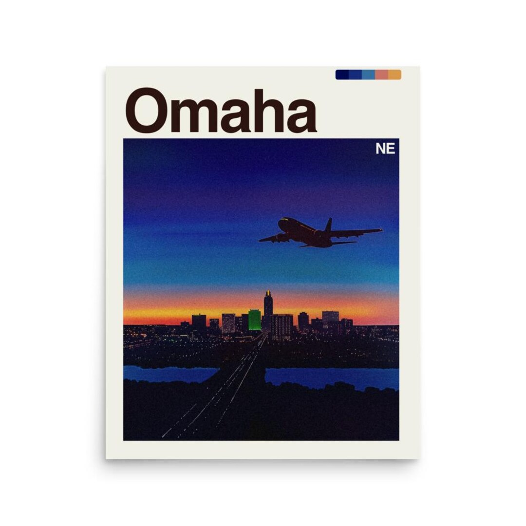 Omaha Skyline Poster: Nebraska Travel Art Print - Etsy