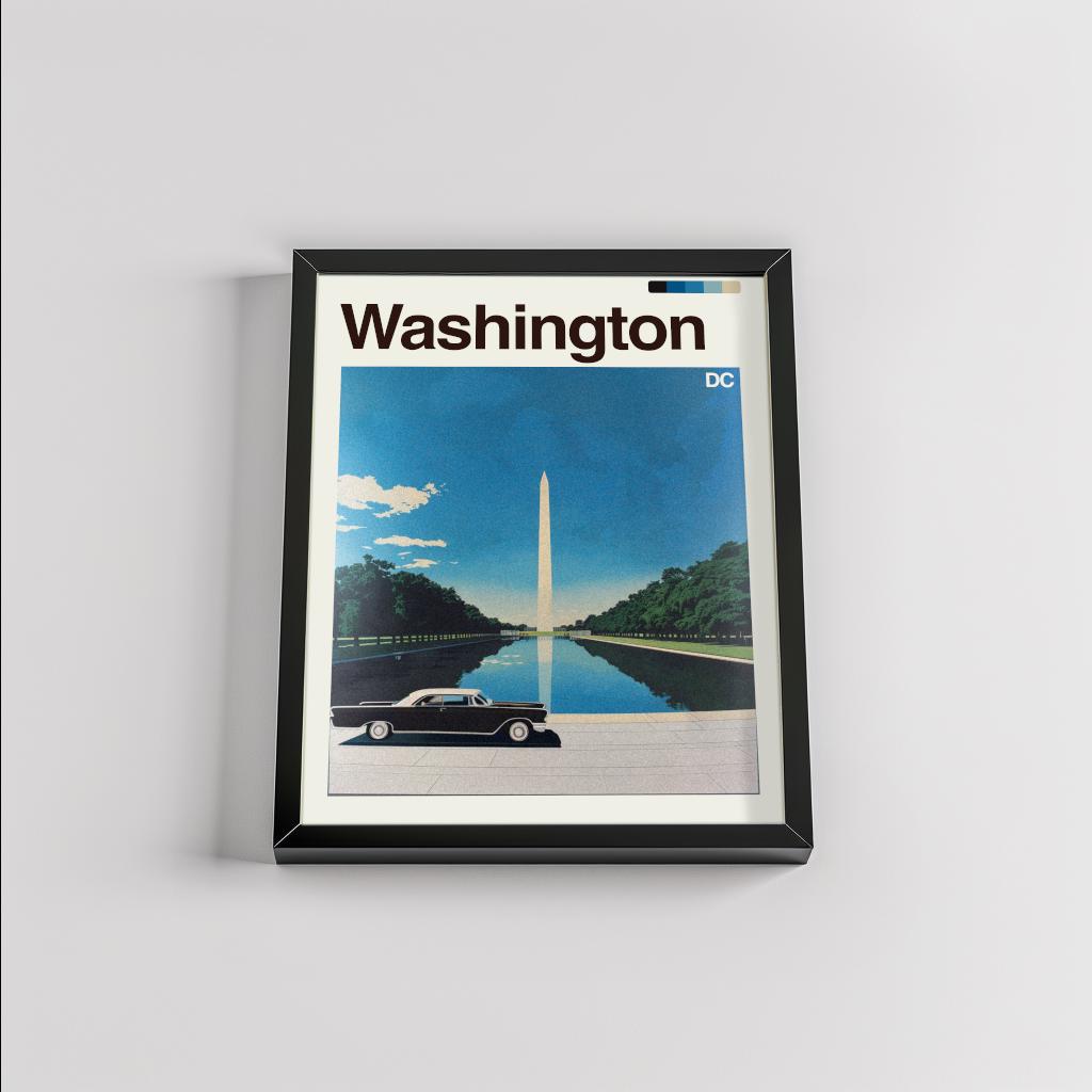 Washington D.C. Travel Poster: Monument City Art Print - Etsy