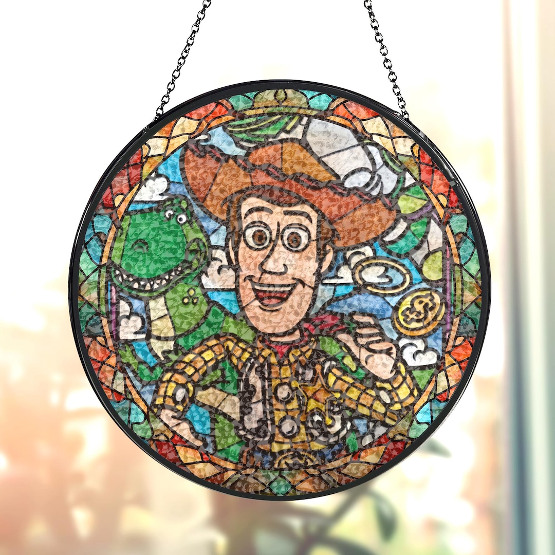 Toy Story Woody Stained Glass Suncatcher, Woody Glass Suncatcher, Toy ...