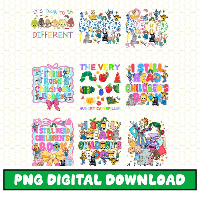 I Still Read Children's Books Png, Book Lover Png , Back to School ...