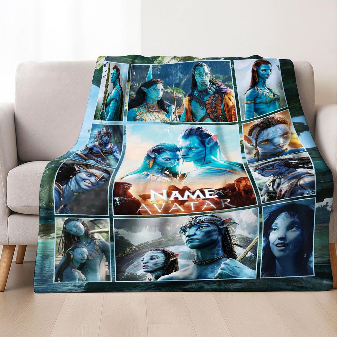 Avatar Jake Sully and Neytiri Blanket, Personalized Avatar Blanket ...