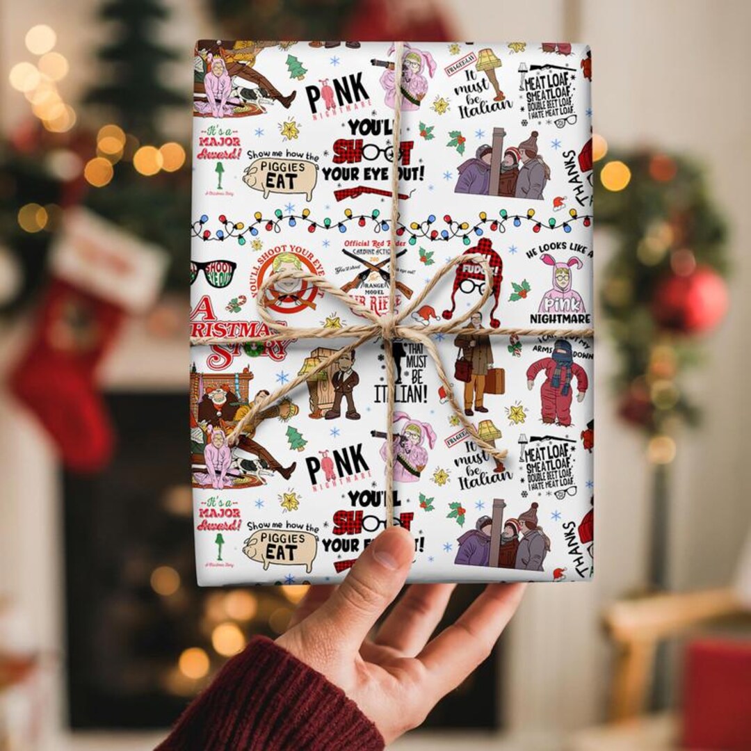 A Christmas Story Wrapping Paper, Christmas Story Ralphie Christmas ...