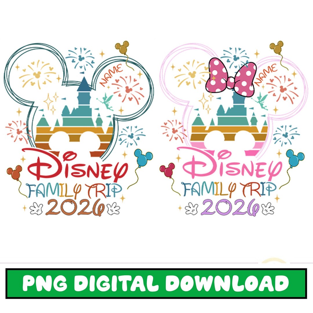 Custom Disneyland Family Trip 2026 Comfort Colors Png, Family Matching ...