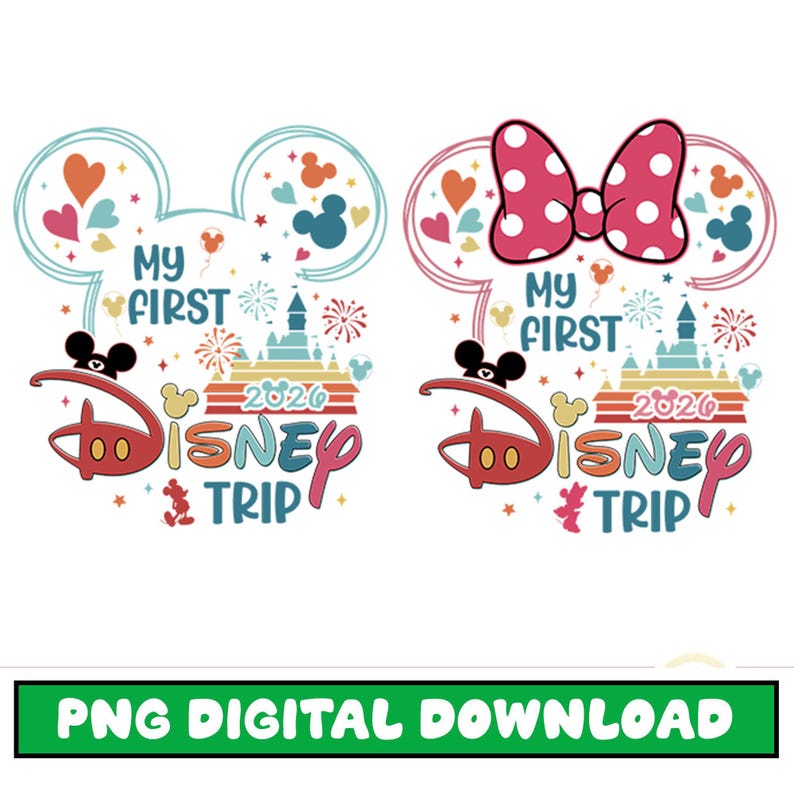 Personalized My First Disneyland Trip 2026 Png Mickey Minnie Couple ...