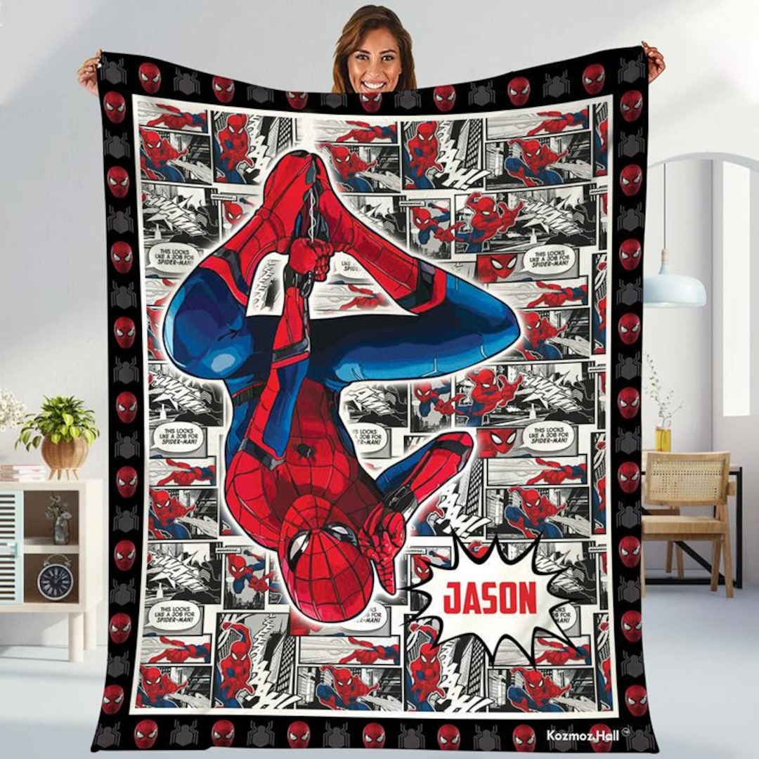 Personalized Spider Man Blanket, Spider Man Friends Blanket, Superhero ...