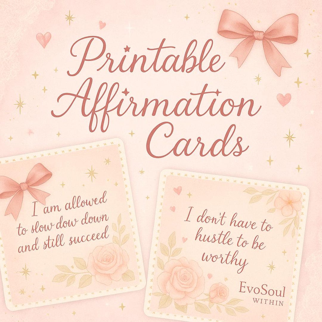 Cute Set of 25 Coquette Style Affirmation Cards - Etsy