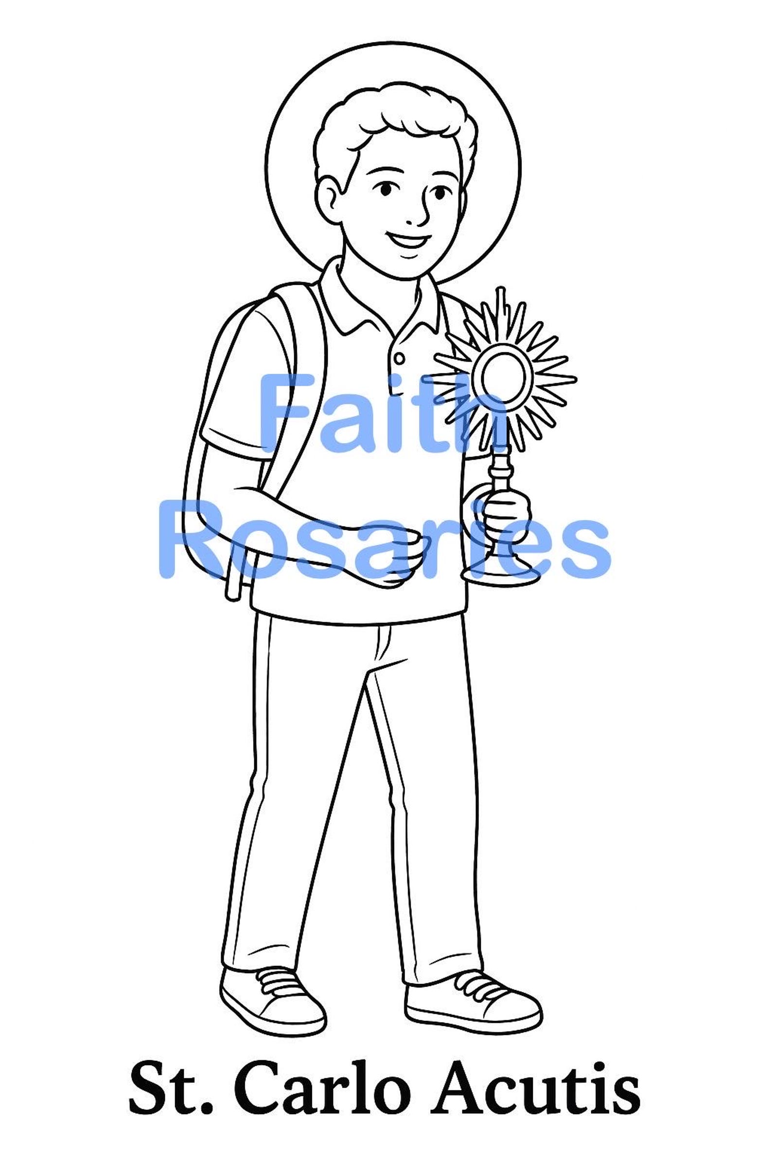 Catholic Coloring Pages, St. Carlos Coloring Sheet +5 Others, Saint ...