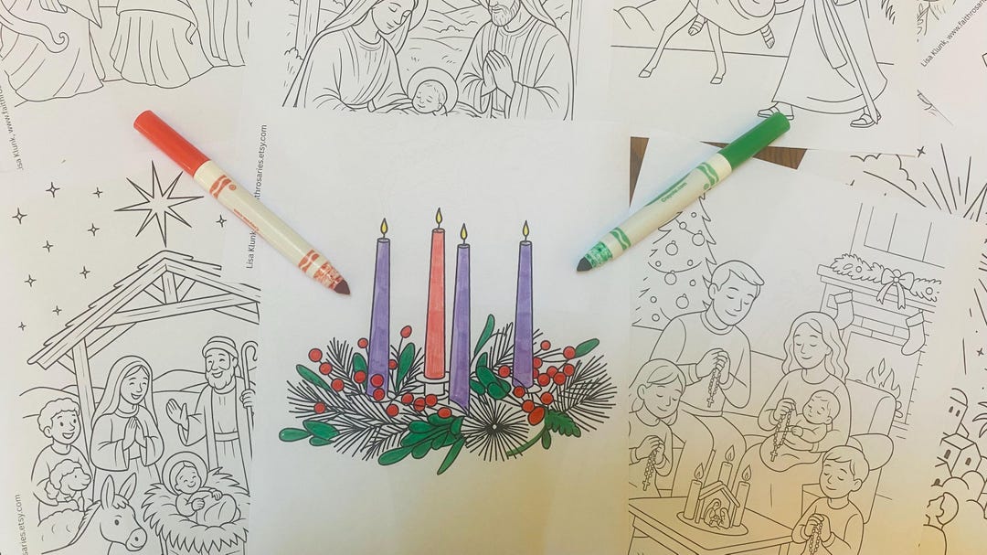 Catholic Advent Christmas Coloring Pages 17 Total: Homeschool Religious ...