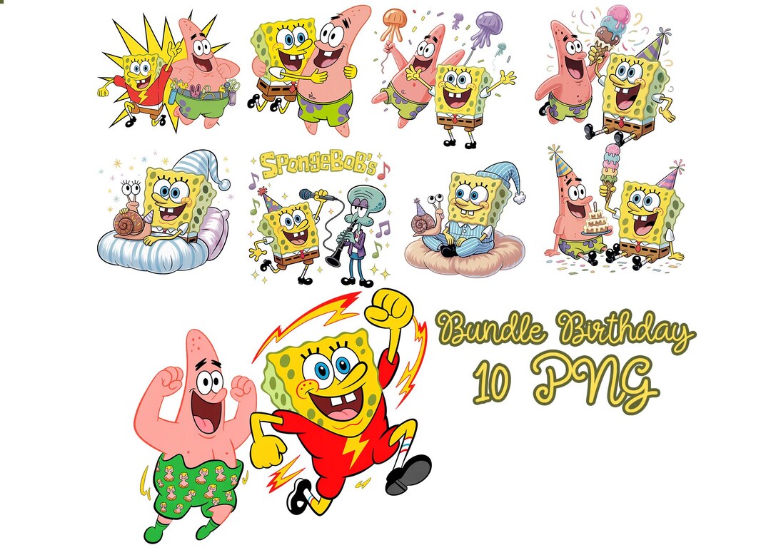 10 PNG Spongebob, Squarepants Png, Splash and Watercolor Png, Spongebob ...