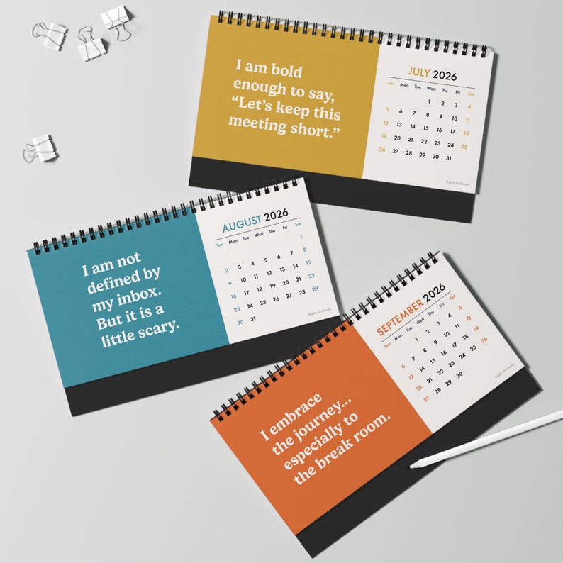 Desk Calendar 2026, Funny Monthly Office Desktop Affirmations, Cubicle ...