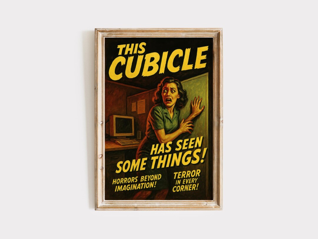 Funny Office Poster, Retro Horror Cubicle Art (digital Download) - Etsy
