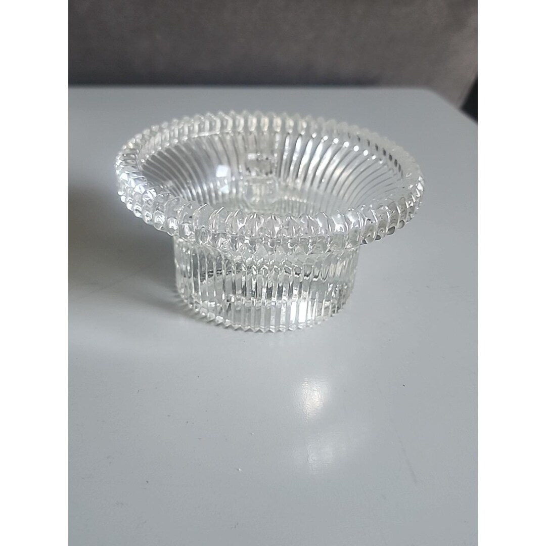 Vintage Indiana Glass Reflections Crystal Diamond Point Candle Holder ...